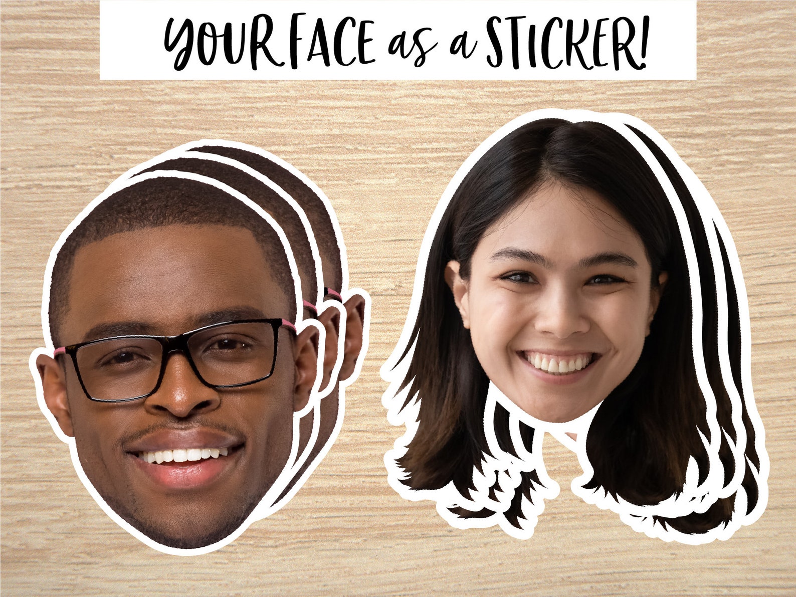 Custom Face Sticker, Stickers From Your Photo Portrait Die Cut ...