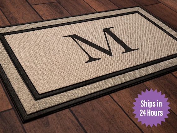 Single Initial Monogram Doormat Classic Serif Style Letters - Etsy