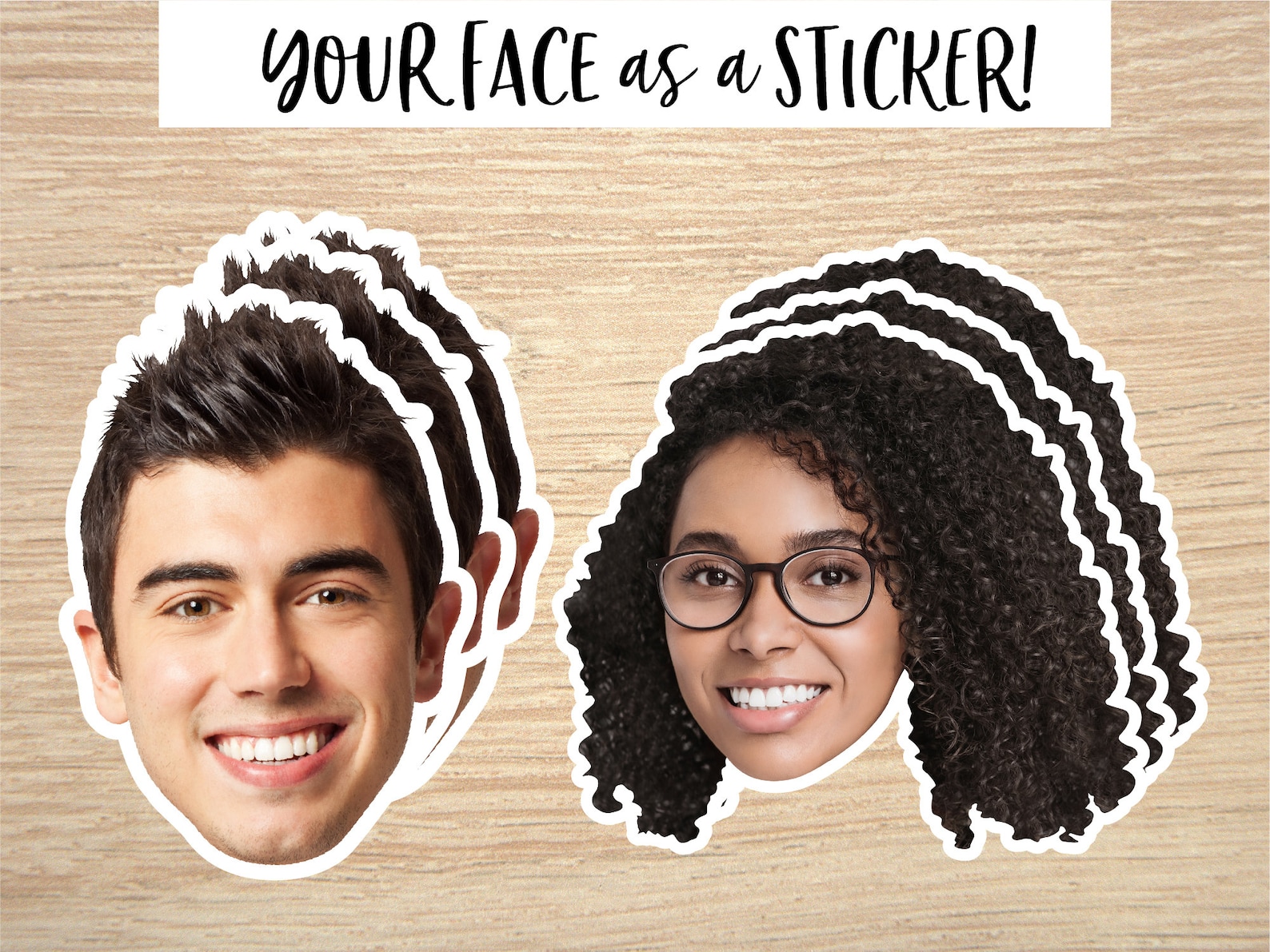 Custom Face Sticker, Stickers From Your Photo Portrait Die Cut ...