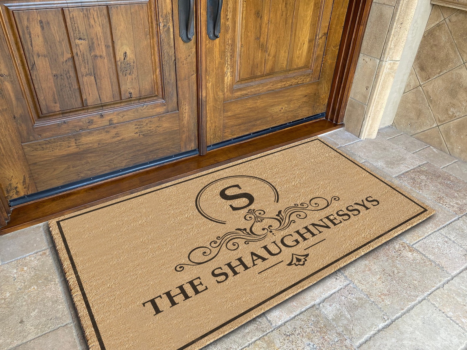 Monogram Custom Family Last Name Doormat Welcome Mat 18x30 ...
