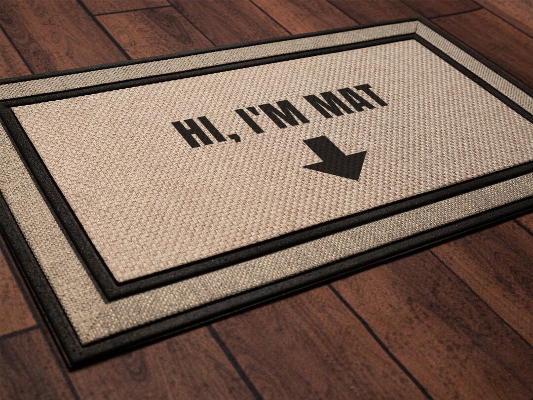 Hi, I'm Mat Doormat - Welcome Mat, Personalized Wedding Housewarming ...