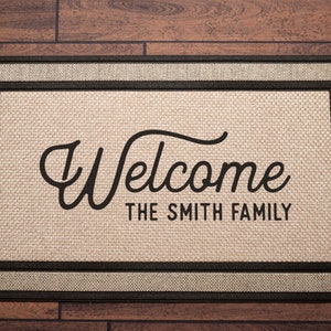 Welcome Family Name Door Mat, Housewarming Gift, Wedding Gift Ideas ...