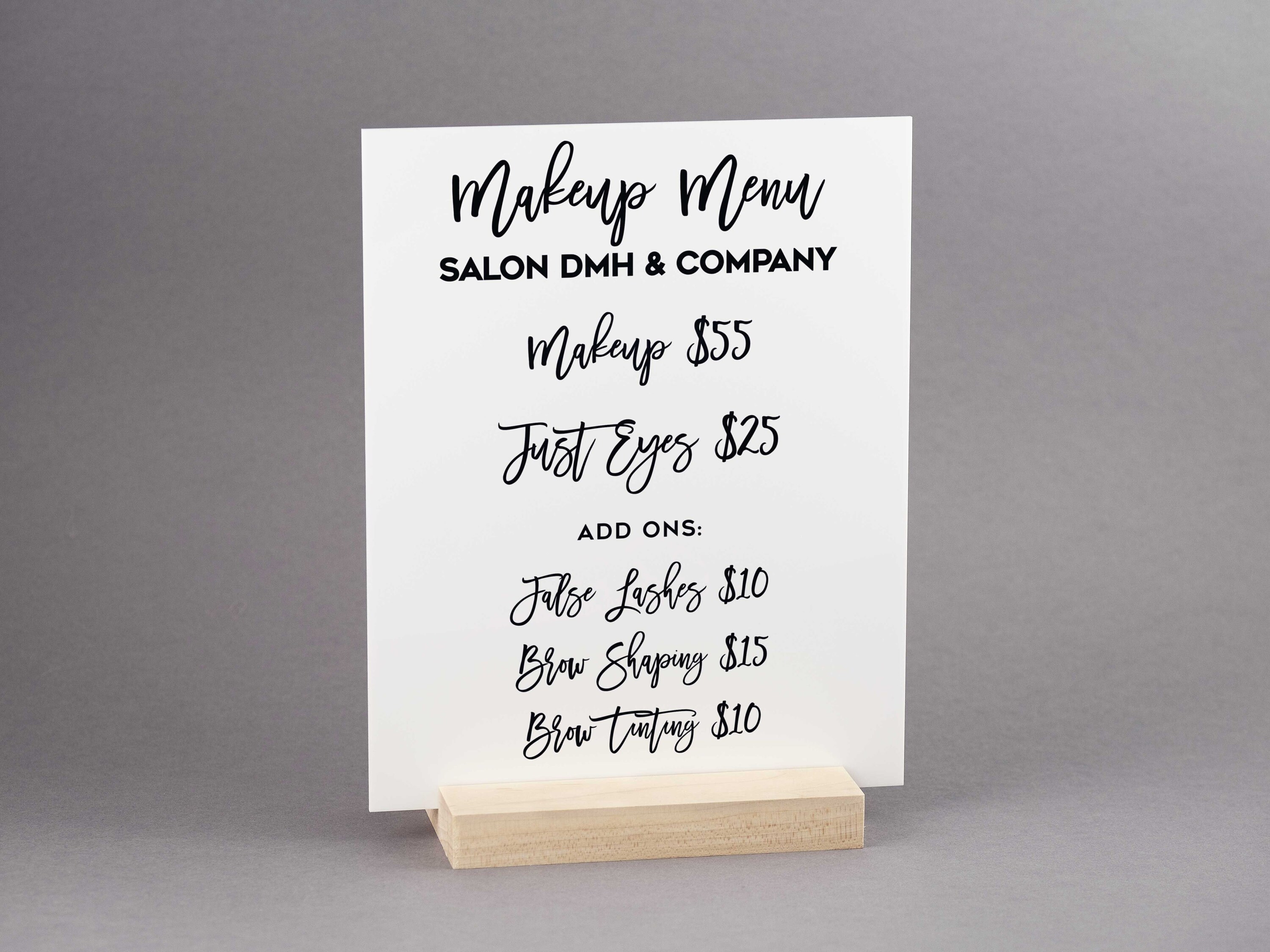 Acrylic Services Menu for Salon, Spa, Boutique - Price List, Beauty ...