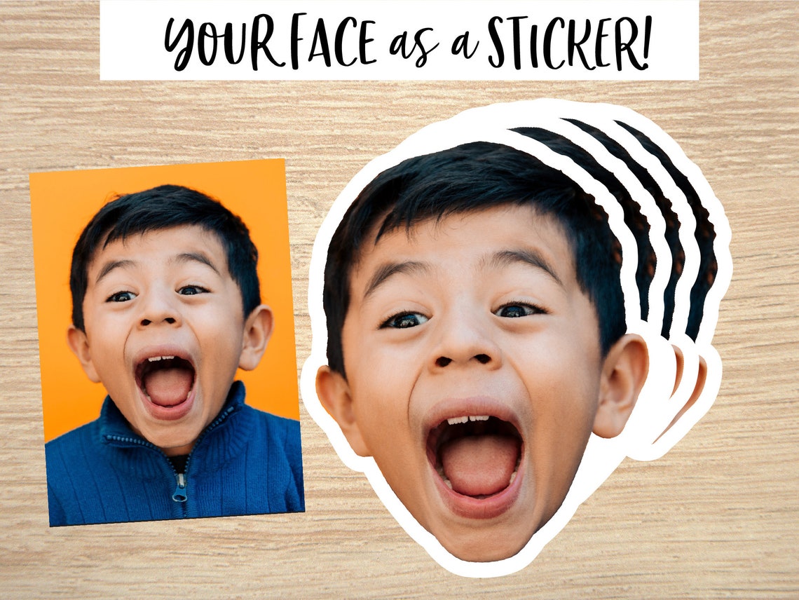 Custom Face Sticker Stickers From Your Photo Portrait Die | Etsy
