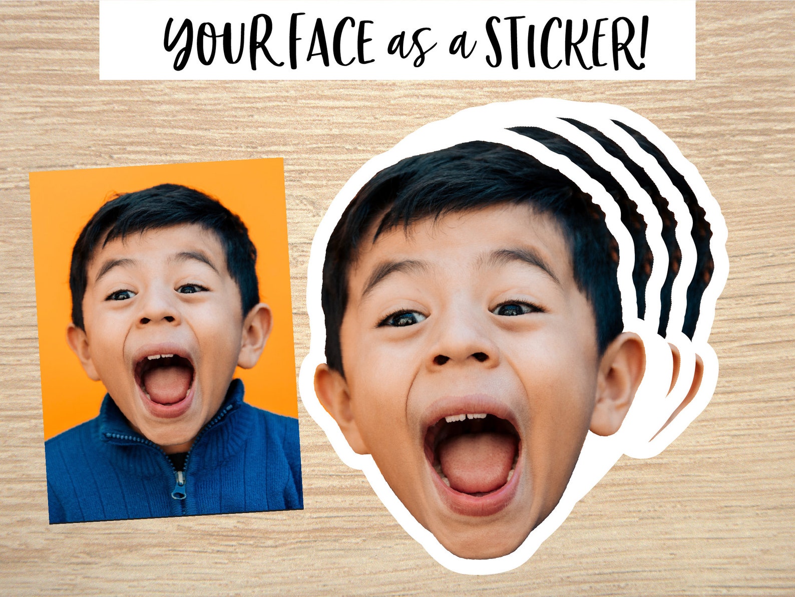 Custom Face Sticker, Stickers From Your Photo Portrait Die Cut ...