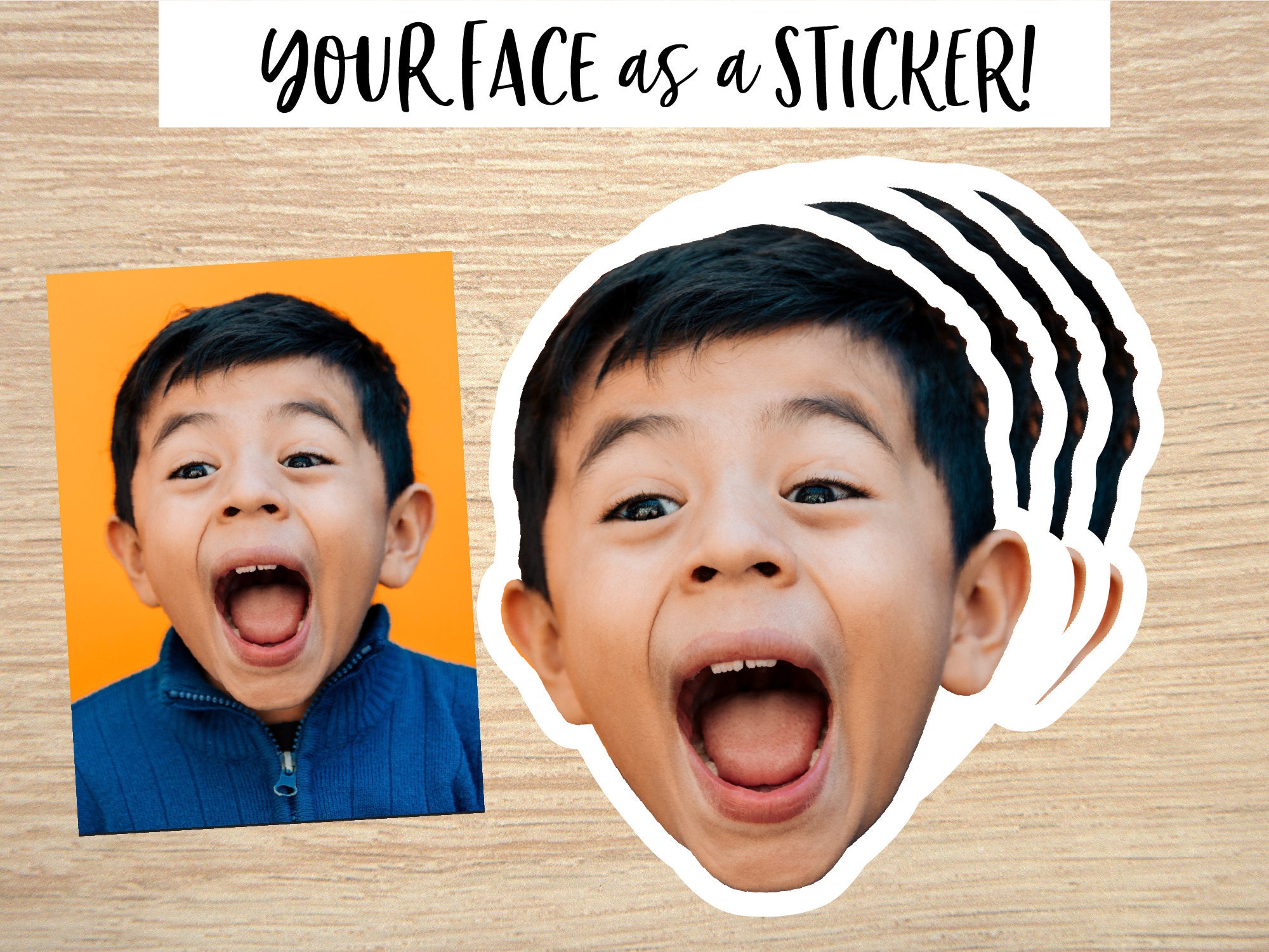 Custom Face Sticker Stickers From Your Photo Portrait Die | Etsy