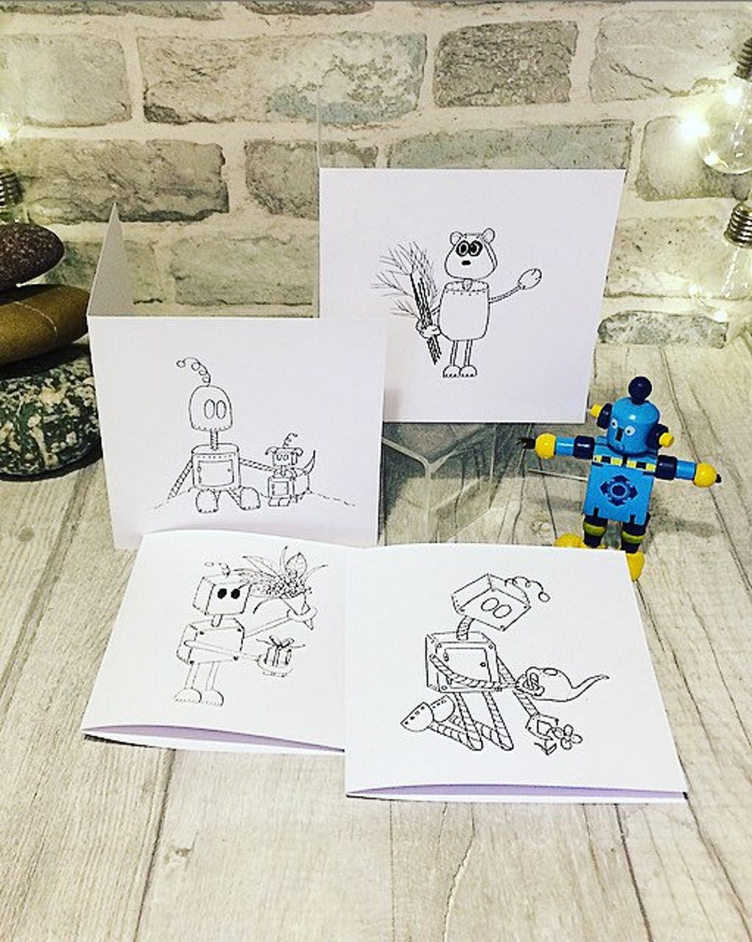 4 Colour in Cards / Activity Pack Robot Theme Colouring Cards - Blank ...
