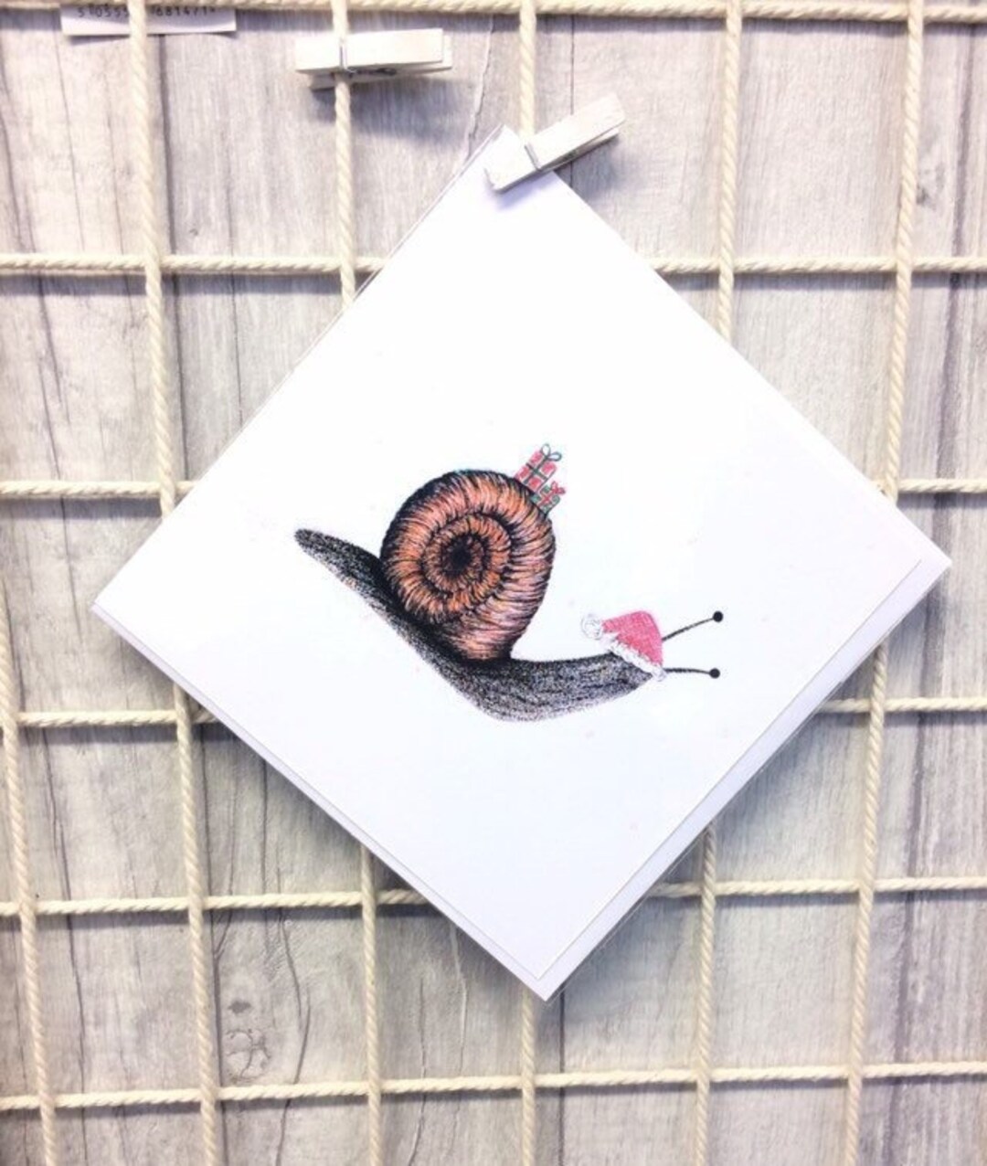 Handmade Snail Christmas /seasonal Card - Blank Inside - Etsy