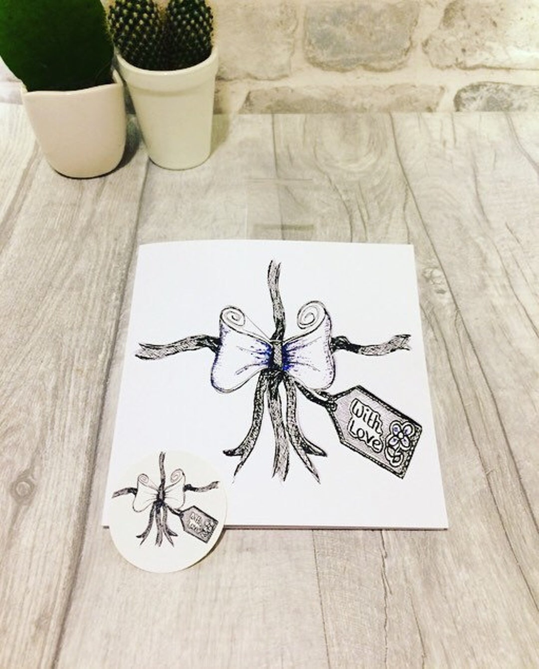 Handmade Bow Card -blank Inside -any Occasion - Etsy