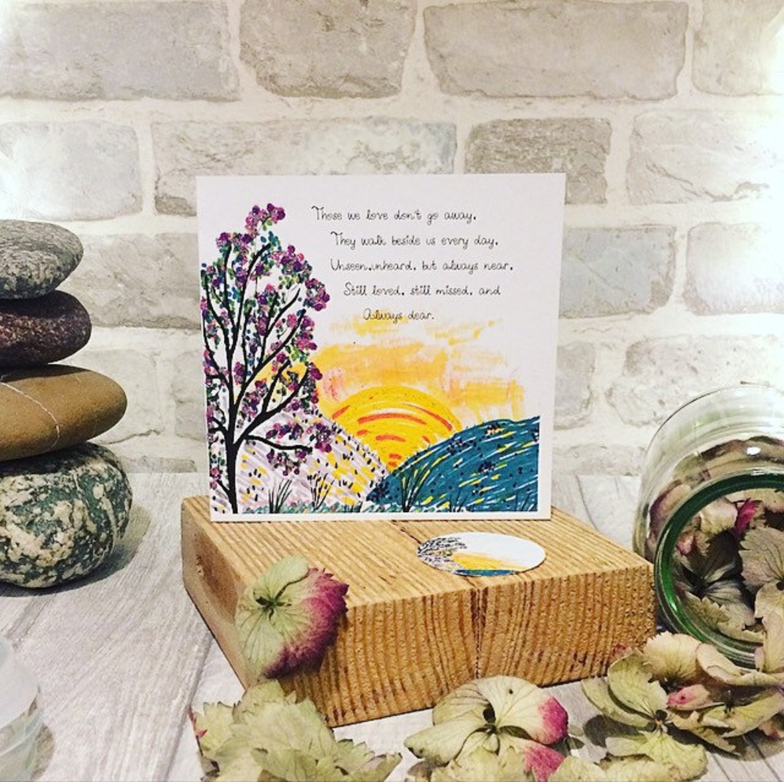 Sunset Sympathy Card - Handmade -blank Inside -illylarlar Design - Etsy UK