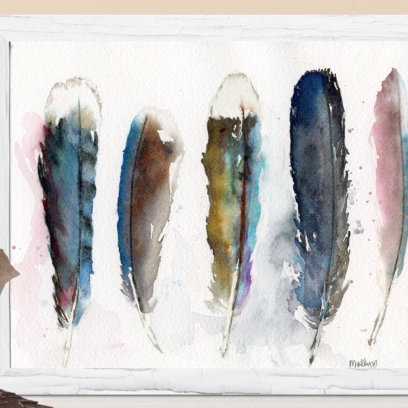 Watercolor Feather - Etsy