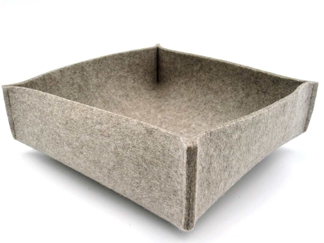 Felt Basket 20 X 20 X 5 Cm, Felt Utensil, Storage Basket, Felt Storage ...