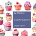 Colorful Cupcake Clipart Set - Sweet Graphics - Watercolor Cupcakes ...