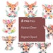 Kawaii Deer Clipart Set - Animal Illustration - Instant Download PNG ...