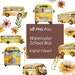 Watercolor School Bus Clipart Set - Back to School Clipart - Whimsical ...