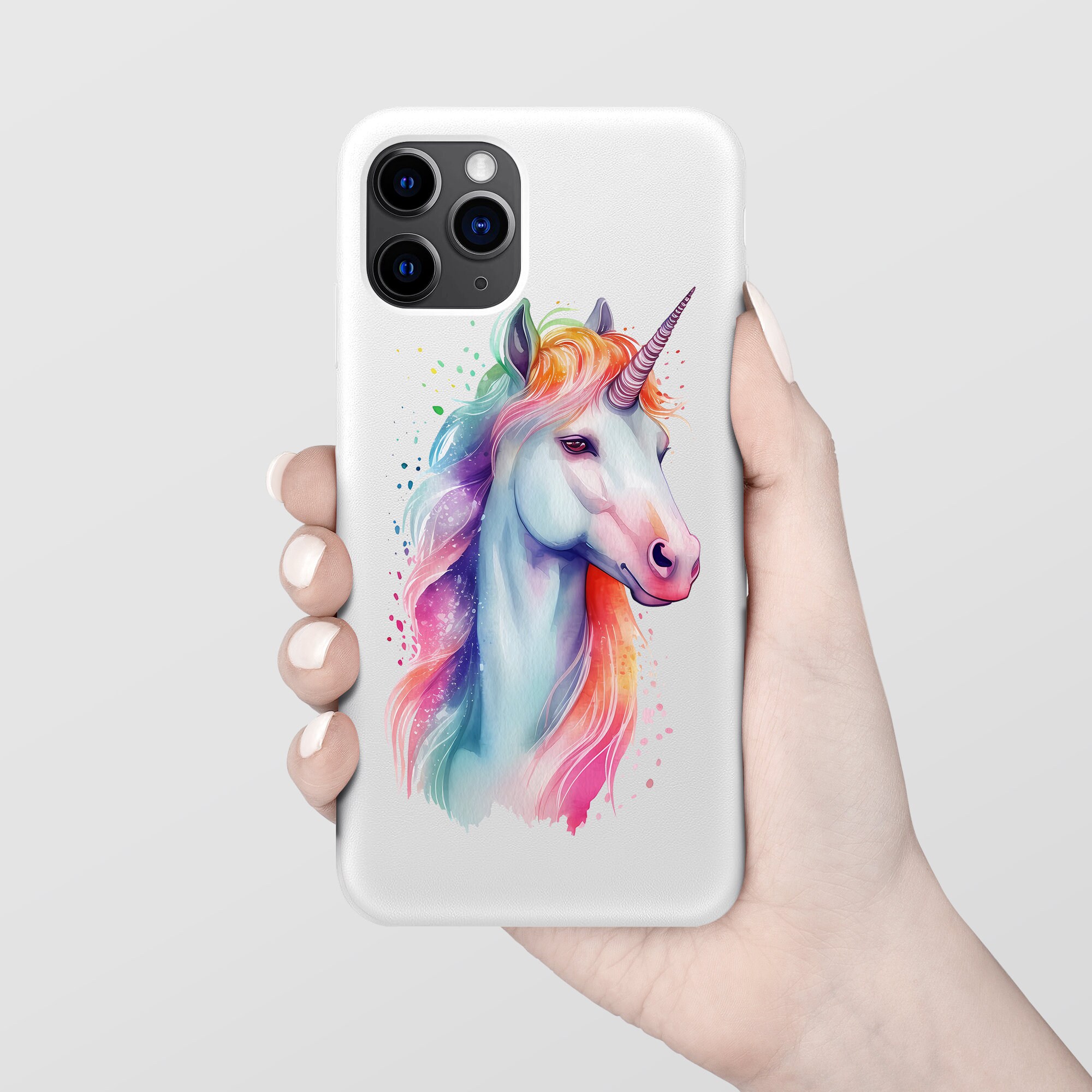 Rainbow Unicorn Watercolor Clipart Set – Printable PNG Graphics ...