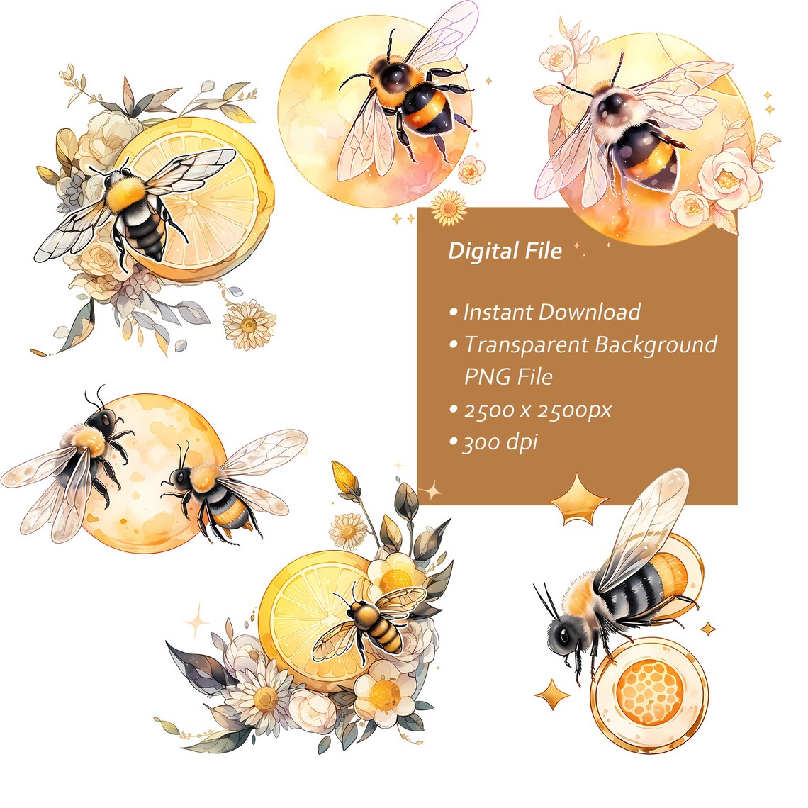 Whimsical Bee Clipart Set - Adorable Bee - Nature Joy - Whimsical ...