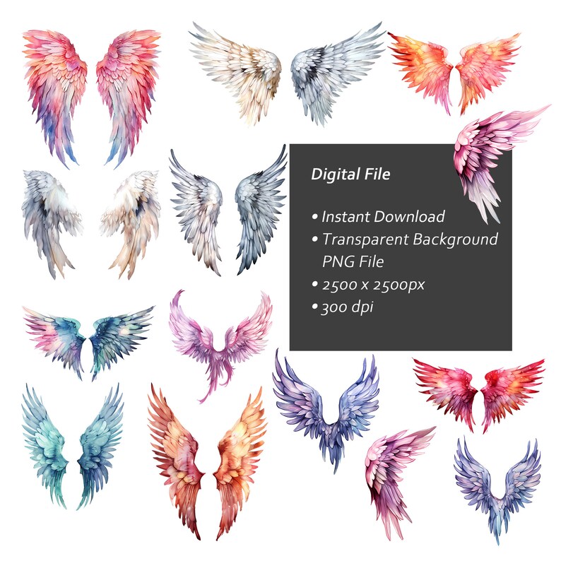 Angels Wings Clipart Set - Heavenly Graphics - Guardian Angels ...