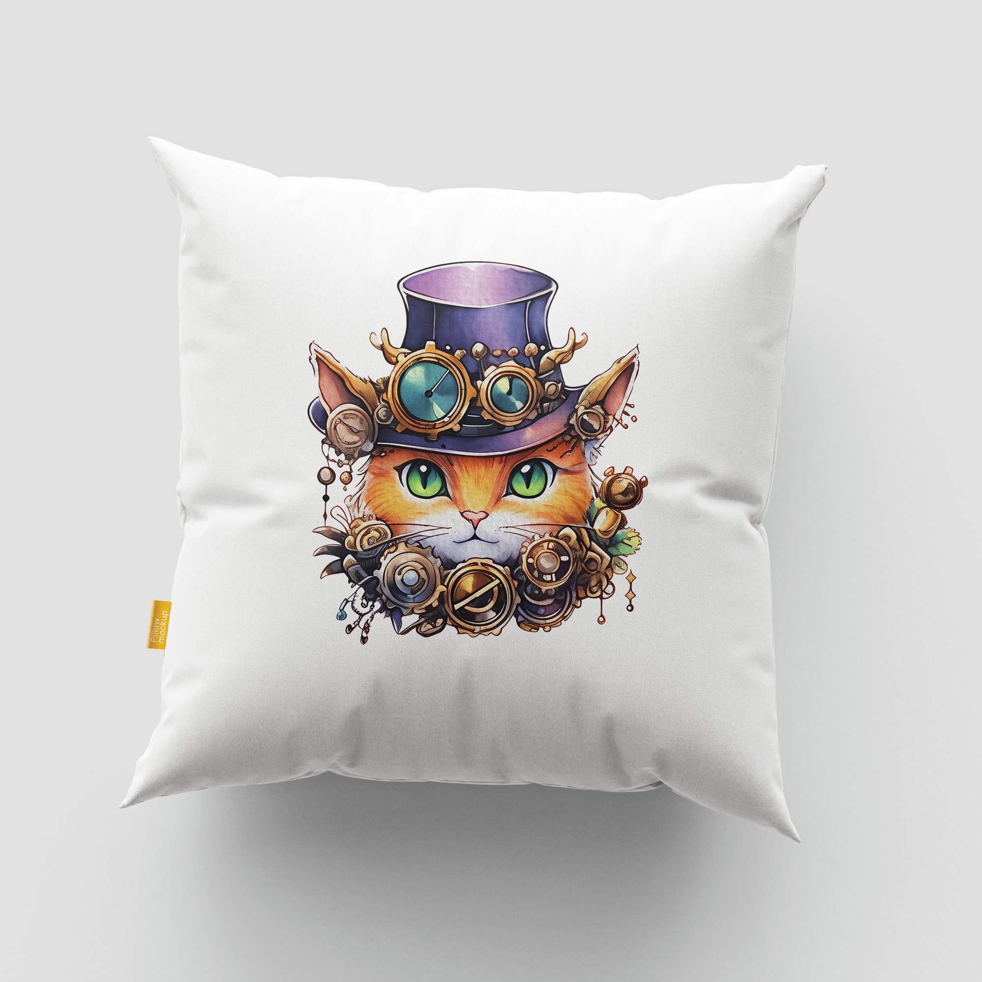 Steampunk Cats Clipart Set - Whimsical Felines - Clockwork Cats ...