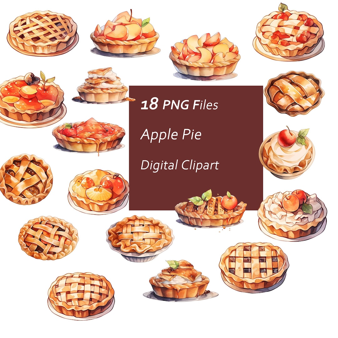 Apple Pie Clipart Set - Sweet Treat - Whimsical Pie - Apple Goodness ...