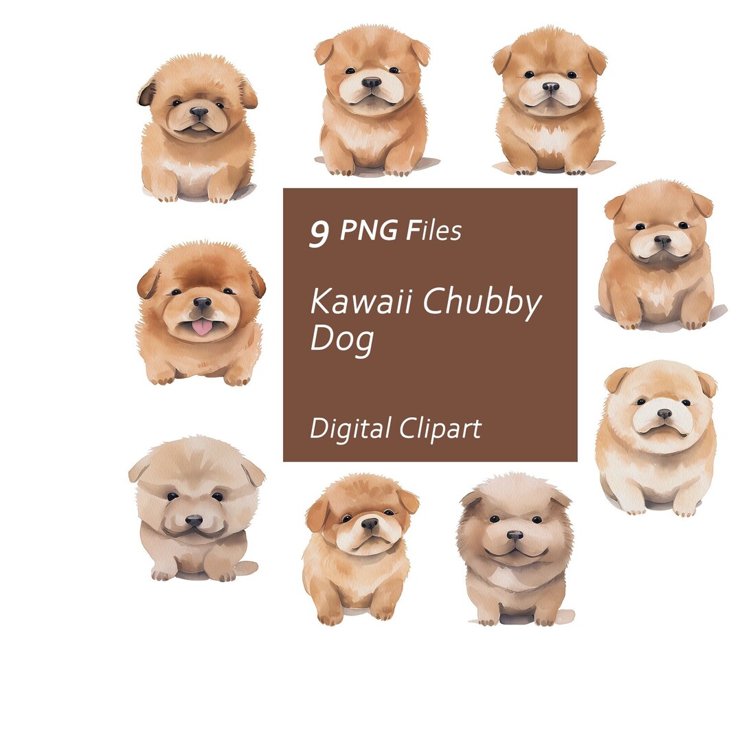 Kawaii Chubby Dog Clipart Set - Chubby Puppies - Fat Dogs - Oversized ...