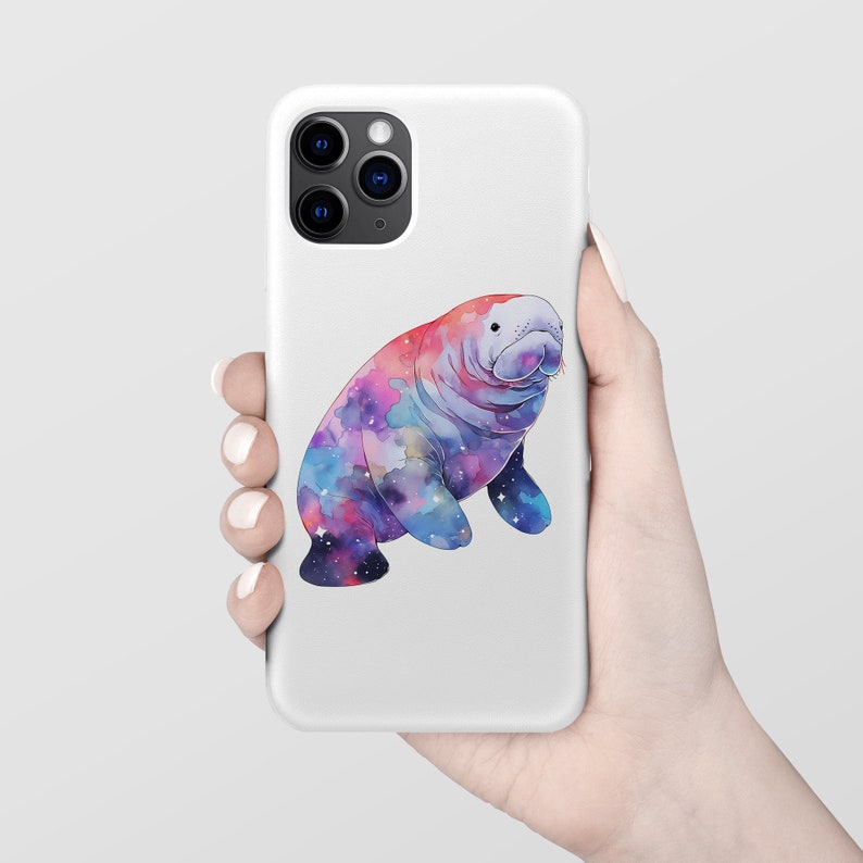 Cosmic Manatee Clipart Set - Cartoon Animal - Instant Download PNG ...