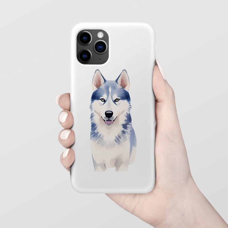 Watercolor Husky Clipart Set Adorable Husky Whimsical Huskies Instant ...