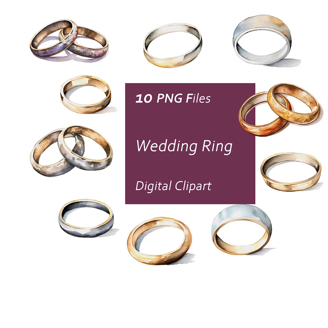 Wedding Ring Clipart Set - Wedding Rings Graphics - Ring Art - Instant ...