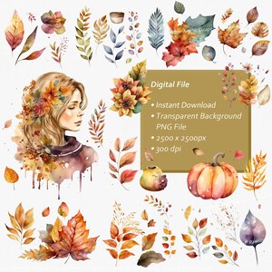 Autumn Watercolor Clipart Set - Watercolor Leaves - Watercolor Fall ...