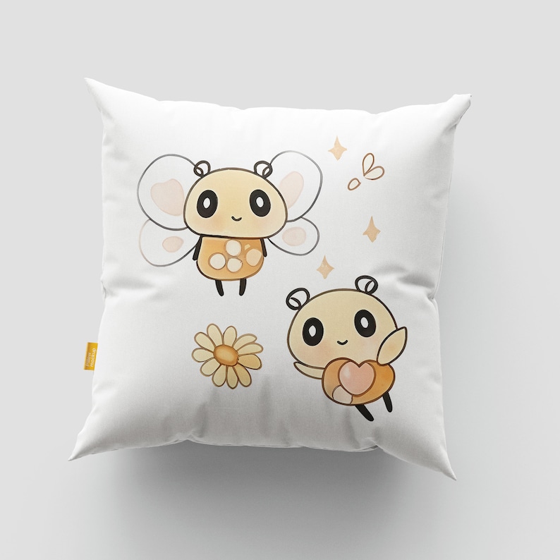 Kawaii Honey Bee Watercolor Clipart Set – Commercial Use PNG (instant ...