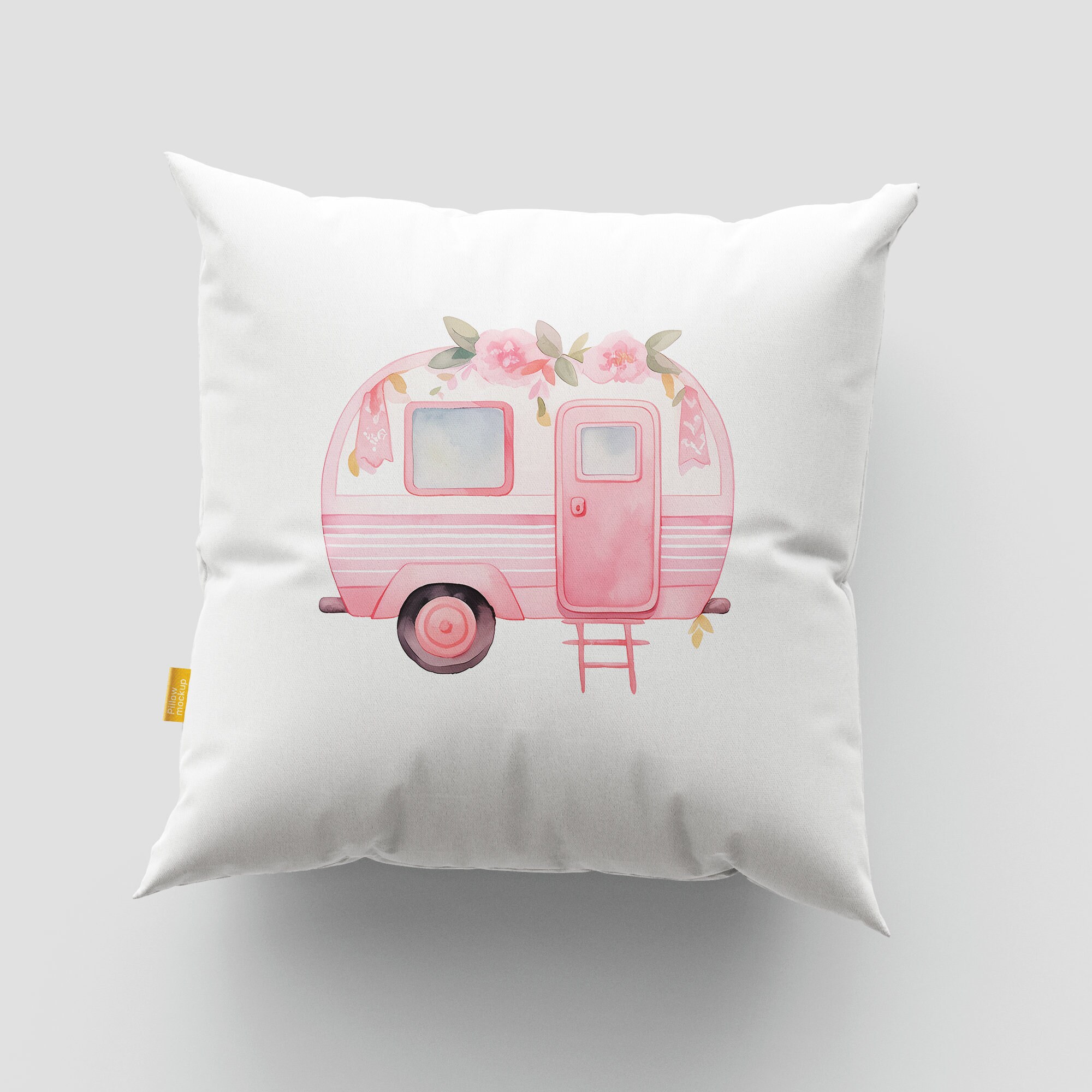 Pink Vintage Camper Clipart Set – Retro PNG Graphics (digital Download ...