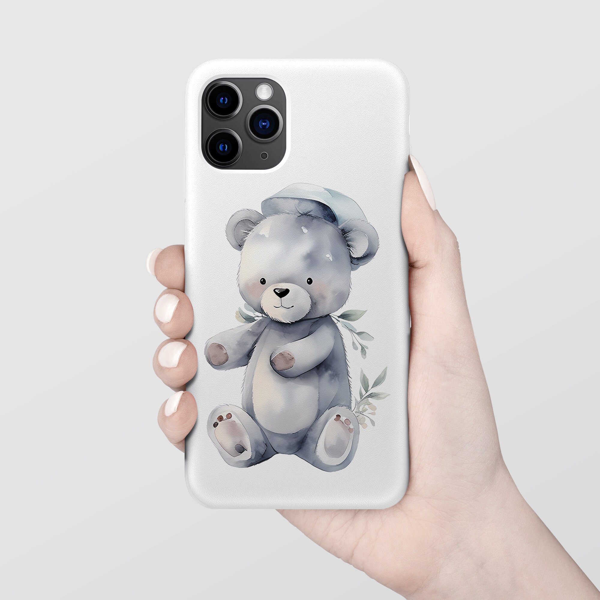 Watercolor Grey Teddy Bear Clipart – Printable Bear Designs (PNG) - Etsy