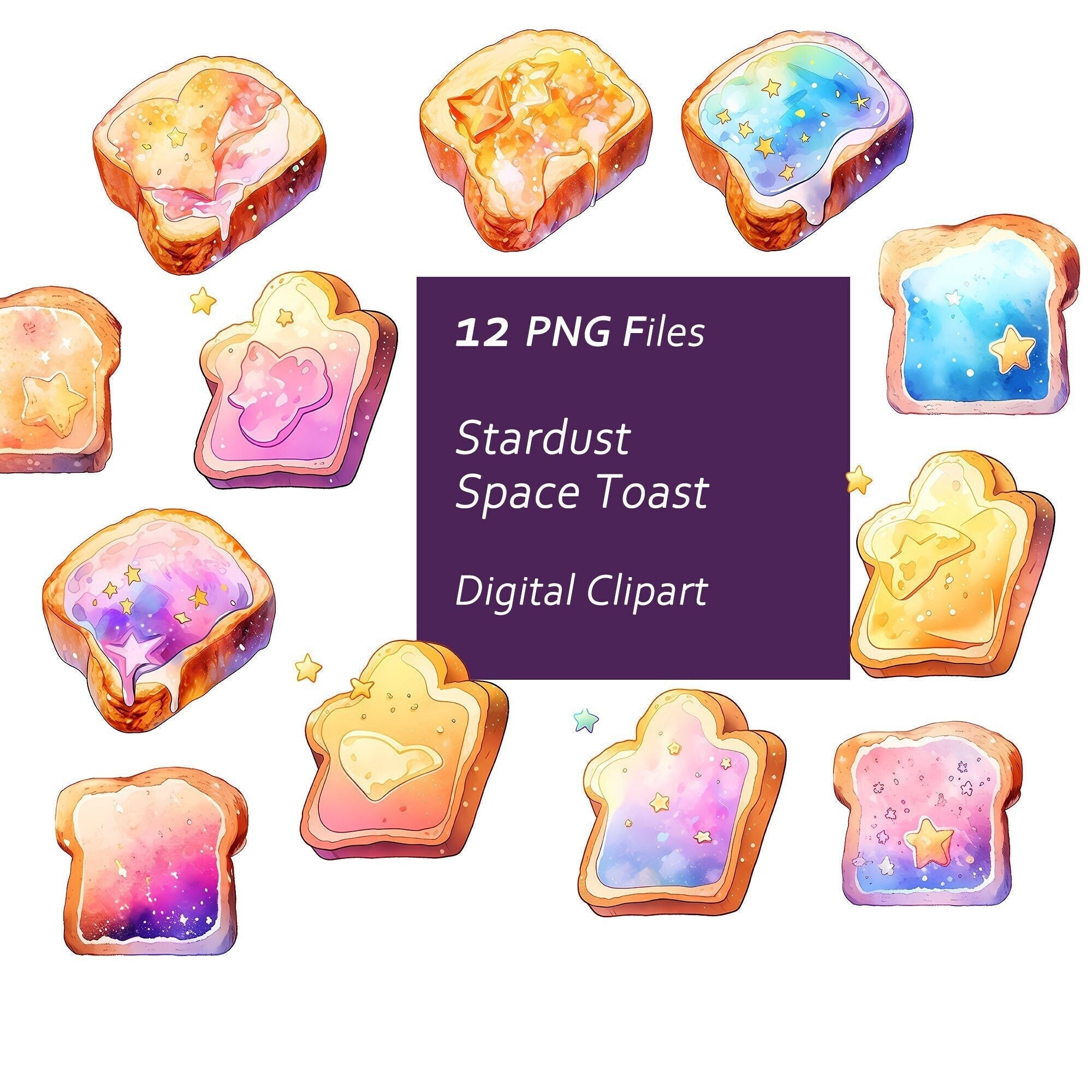 Stardust Space Toast Clipart Set - Whimsical Toast - Stardust Theme ...