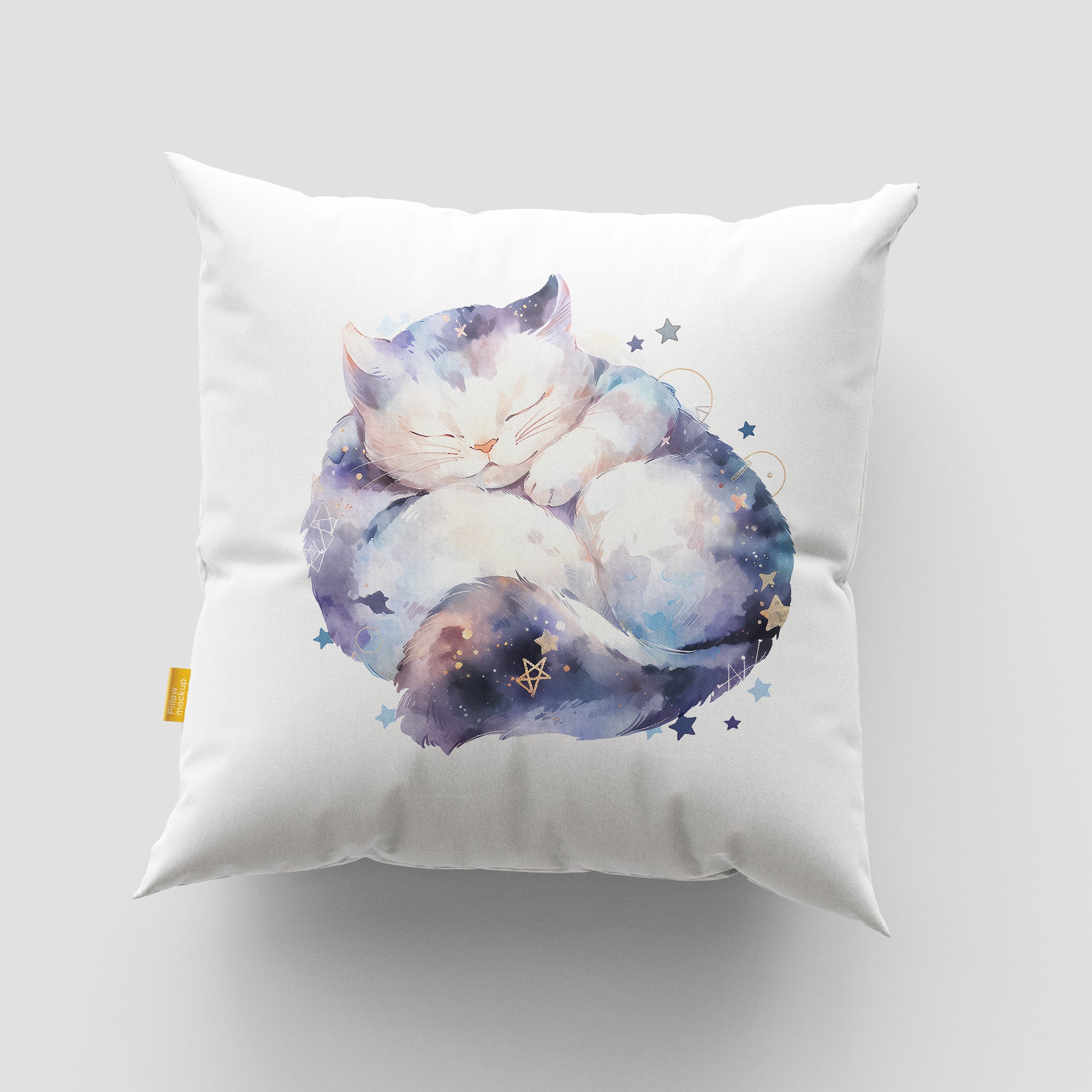 Stardust Sleeping Cat Clipart Set - Whimsical Cat - Sleepy Cat Art ...