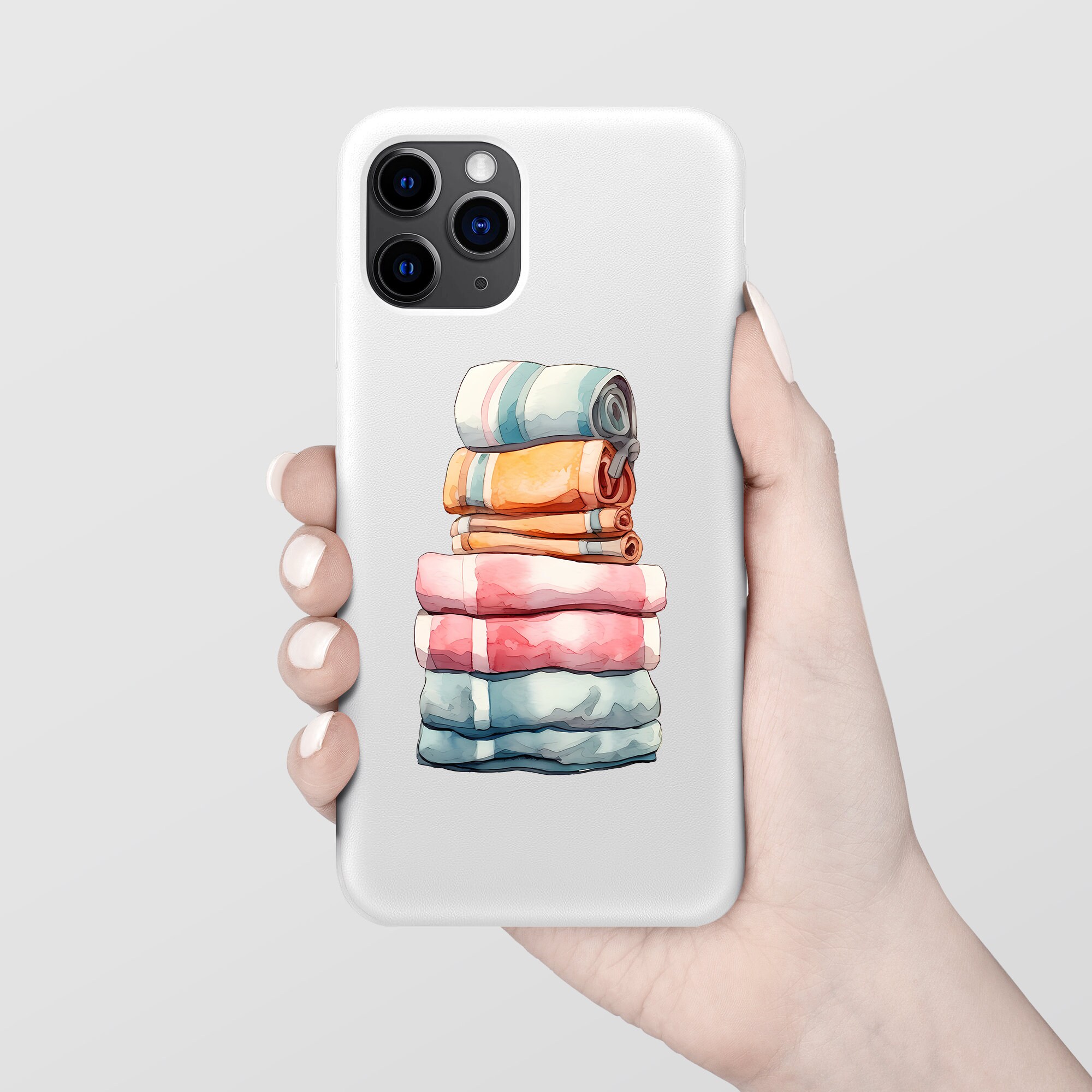 Watercolor Bath Towels Clipart Set - Towel Graphics - Bath Accessories ...