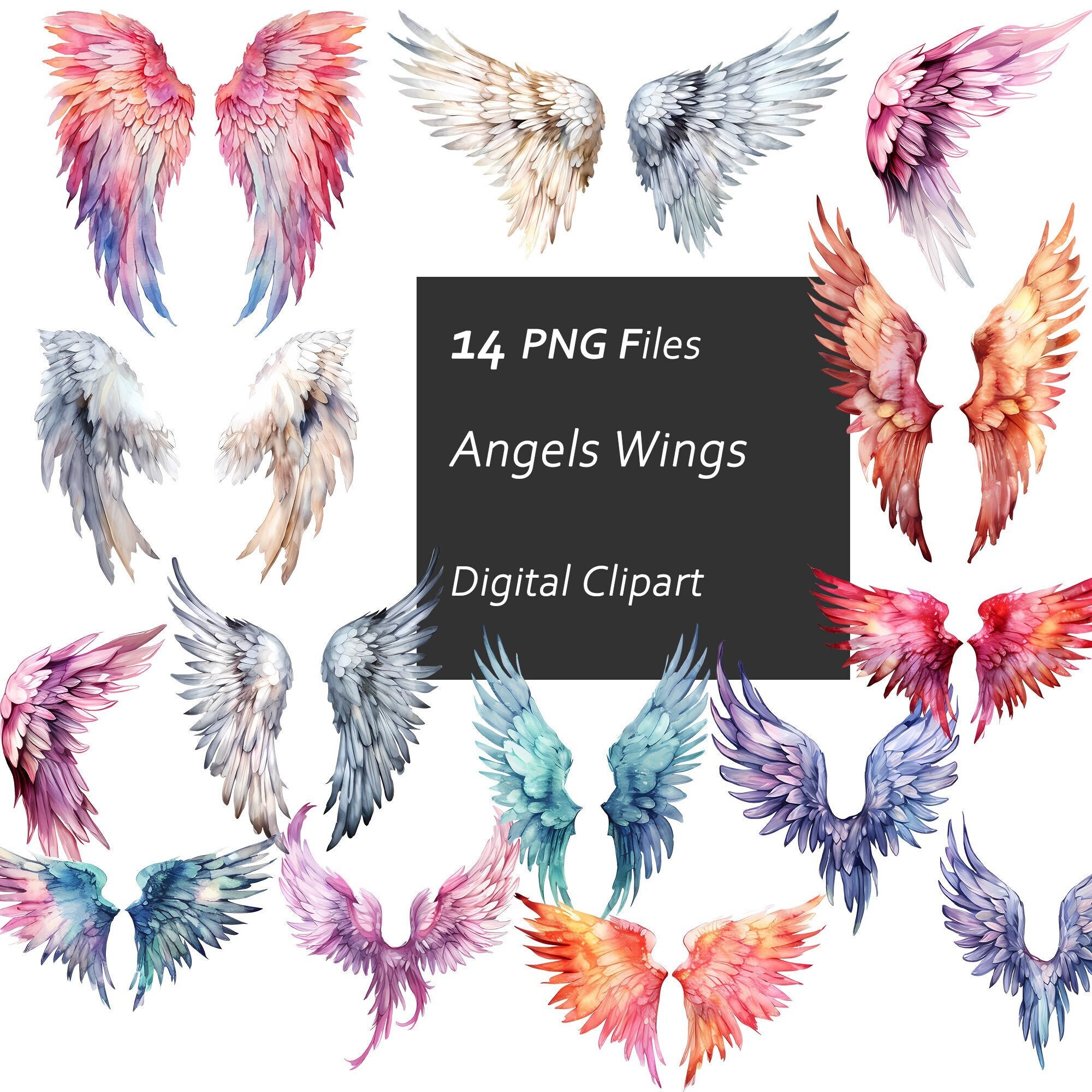 Angels Wings Clipart Set - Heavenly Graphics - Guardian Angels ...
