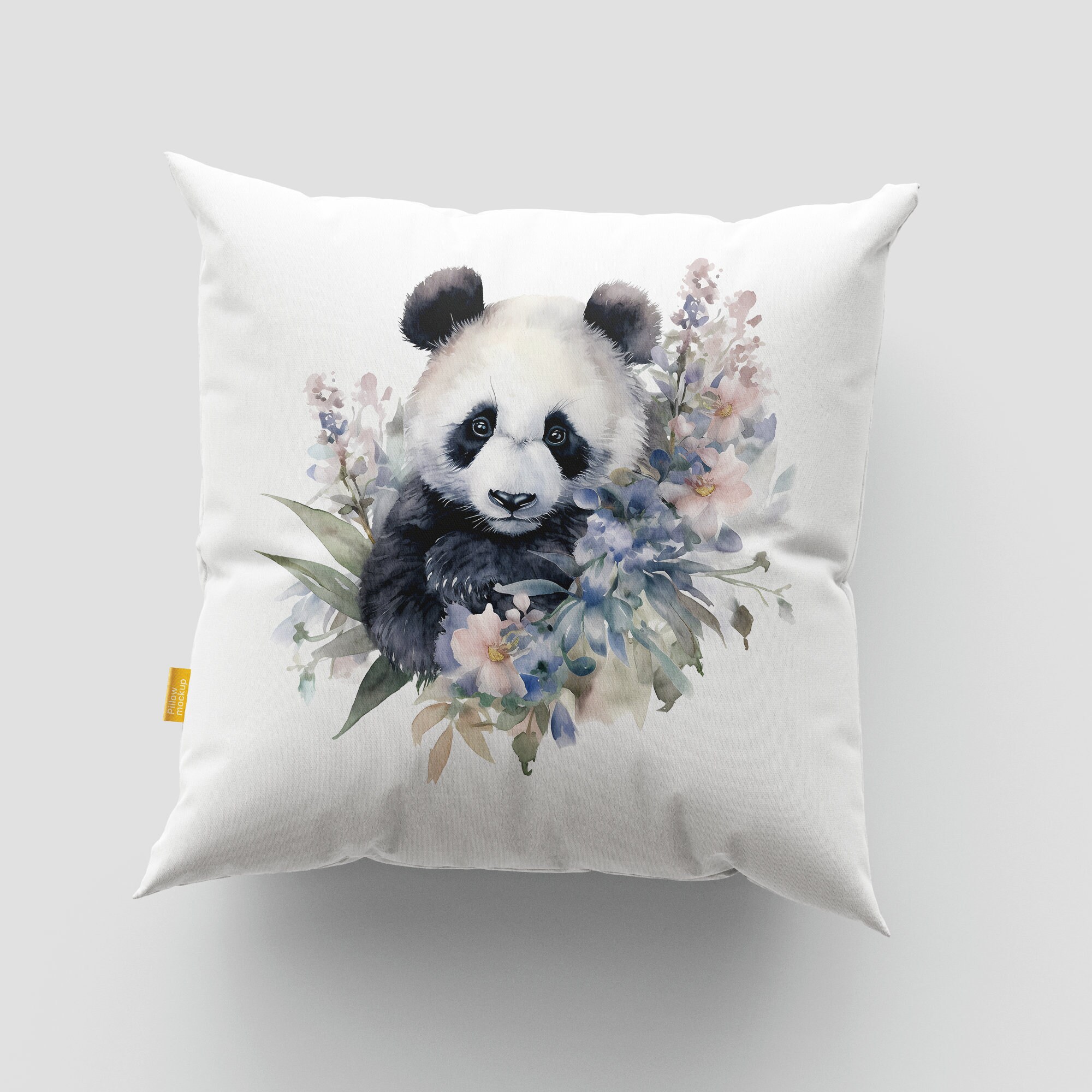 Watercolor Panda Clipart Set - Cute Pandas - Floral Pandas - Instant ...