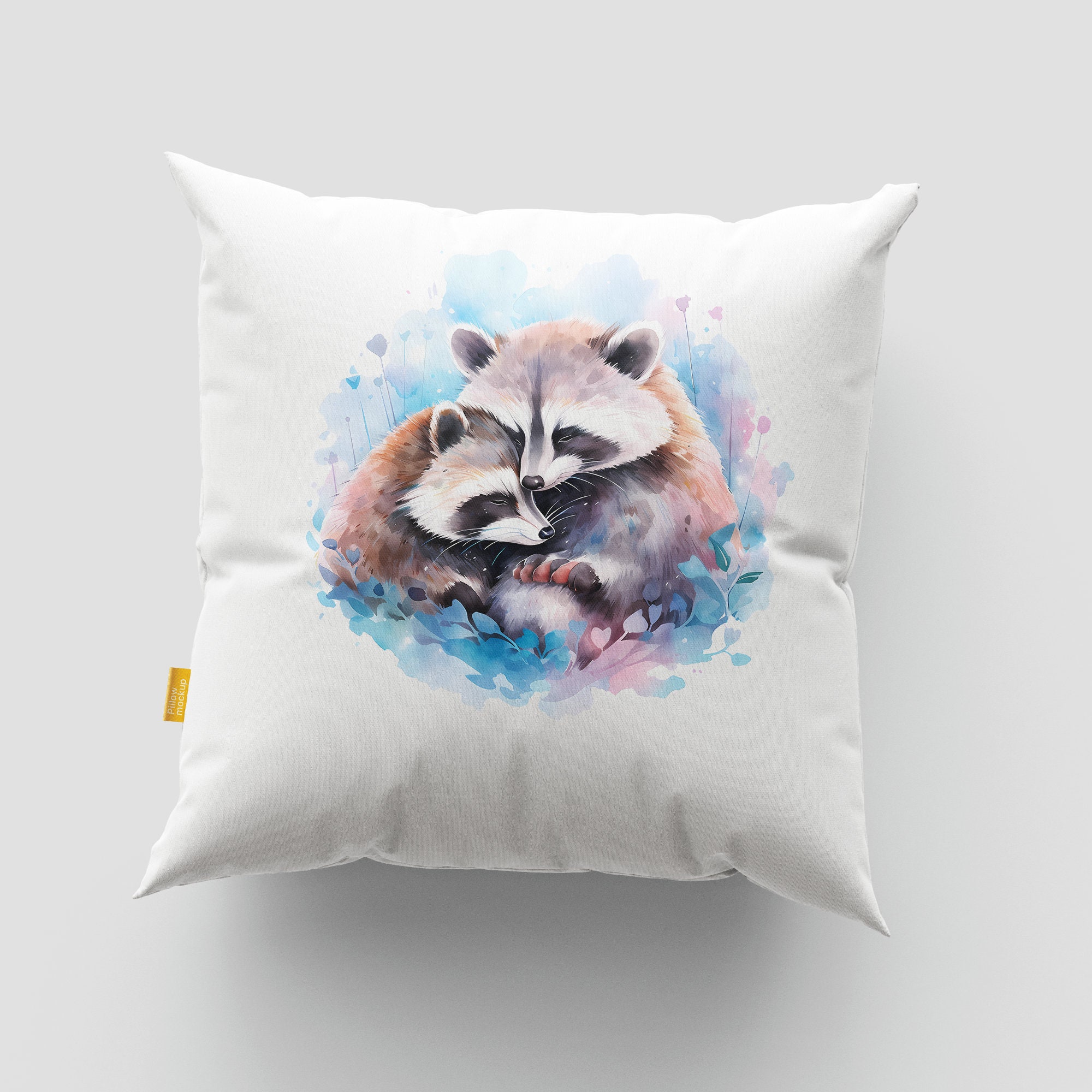 Watercolor Raccoon Couple Clipart Set - Cute Raccoons - Lovey-dovey Duo ...