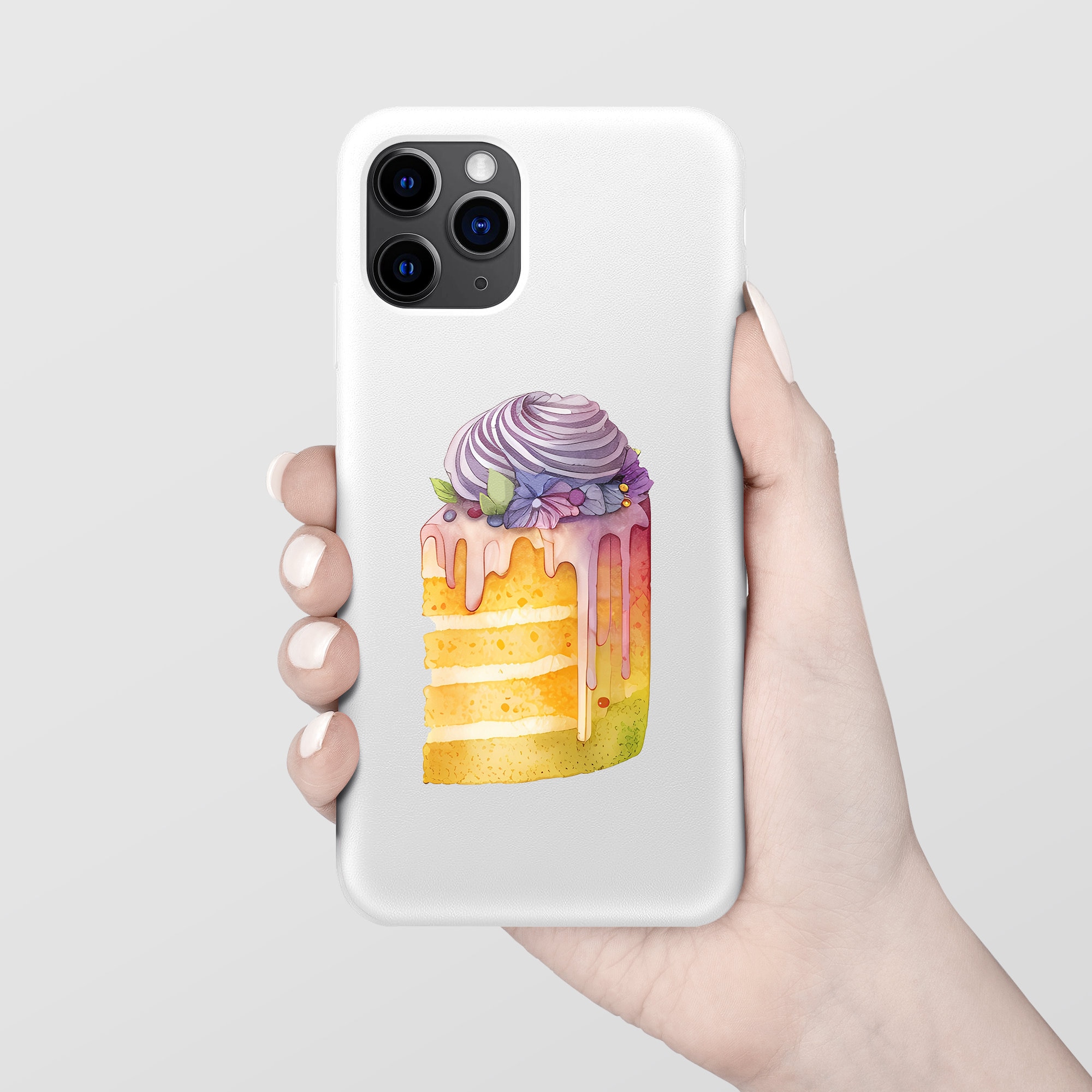 Watercolor Rainbow Cake Clipart Set - Whimsical Rainbow Cake -pastel ...