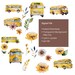 Watercolor School Bus Clipart Set - Back to School Clipart - Whimsical ...