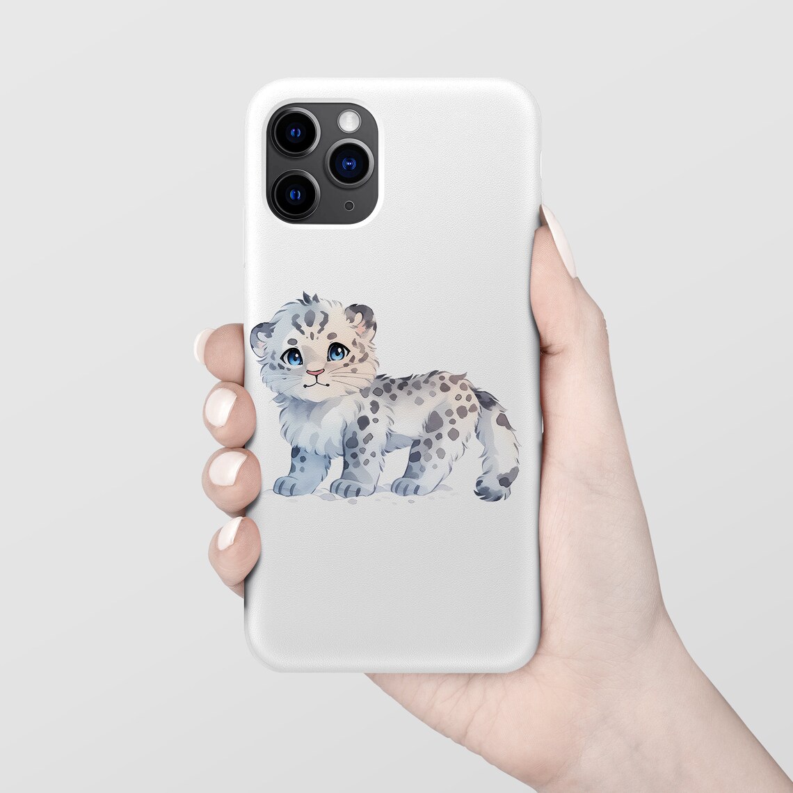 Cute Kawaii Snow Leopard Clipart Set - Adorable Prints - Instant ...