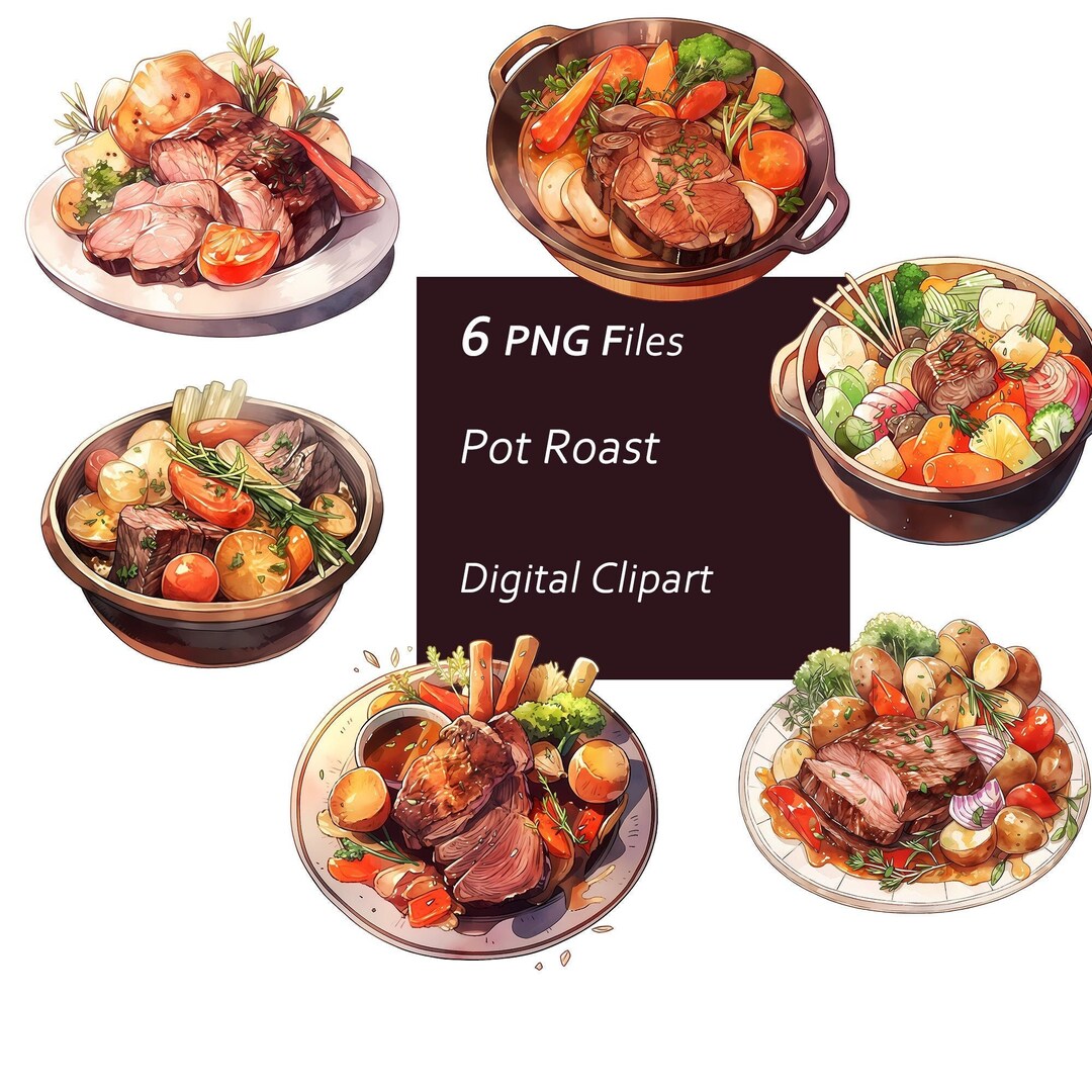 Pot Roast Clipart Set - Cuisine Theme - Cooking Delights - Instant ...