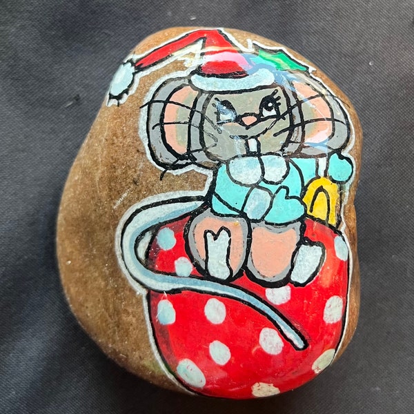 Mouse Rock Painted - Etsy