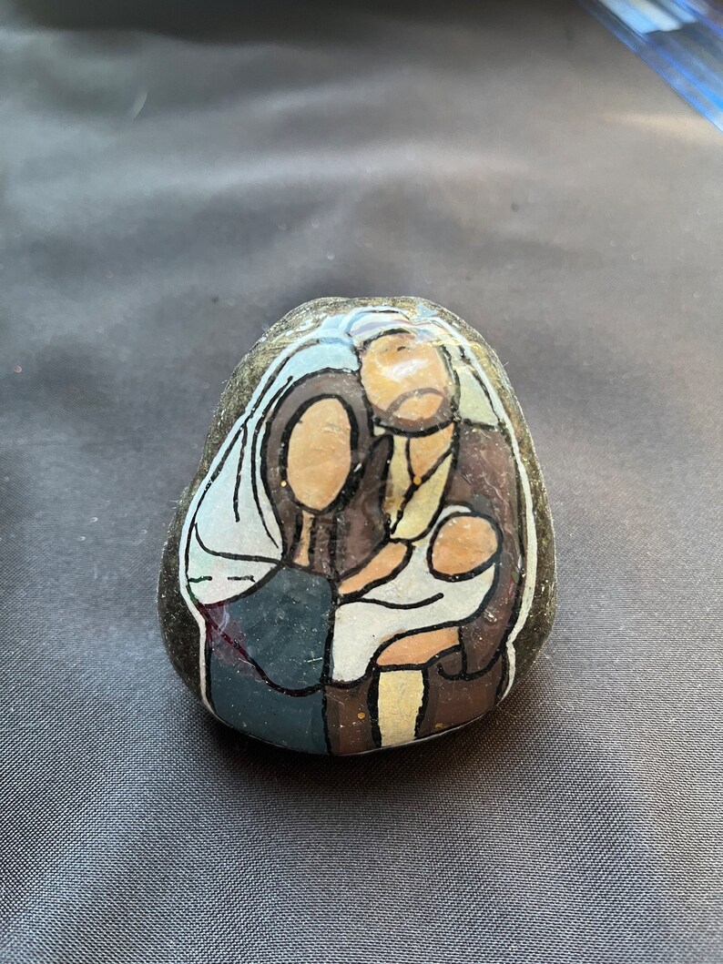 Nativity Painted Rock - Etsy