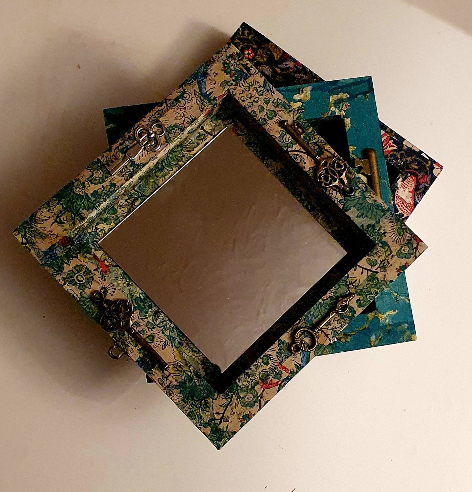 Small Decorated Mirror Decorated Mirror Decoupaged Mirror - Etsy