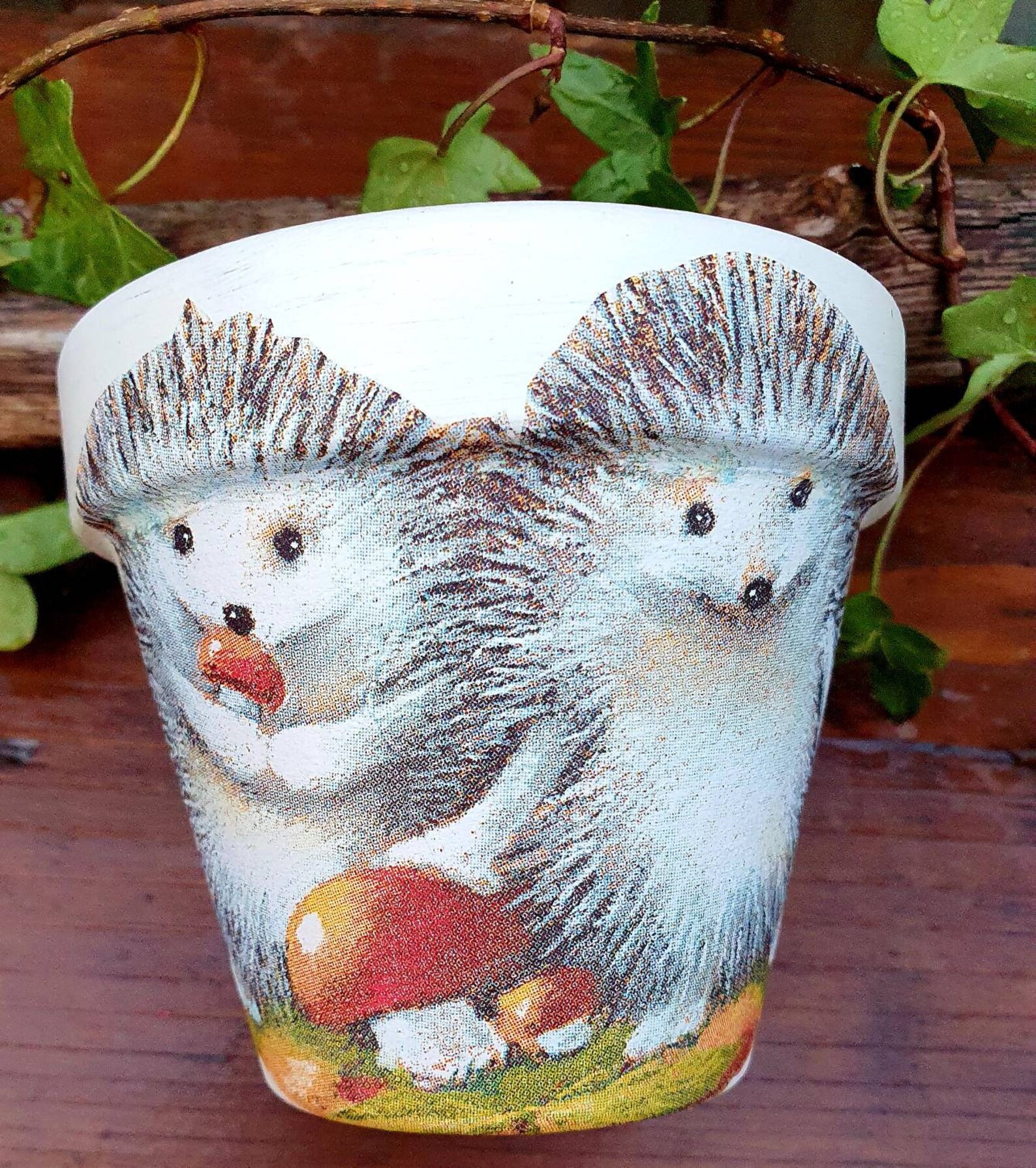 Hedgehog, Hedgehog Plant Pot, Mini Decorated Clay Plant Pot, Pots for ...