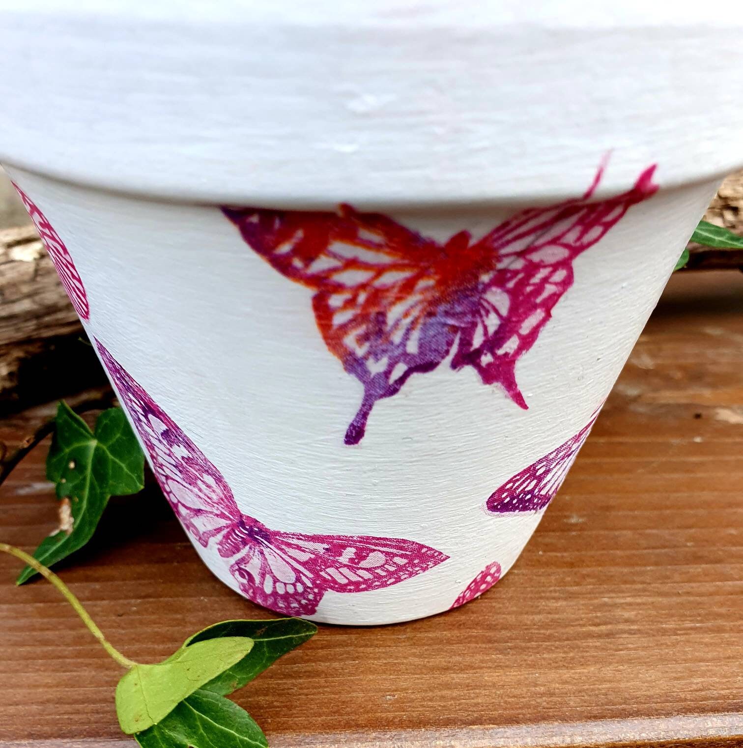 Butterfly Planter Hand Painted and Decoupaged Butterfly - Etsy