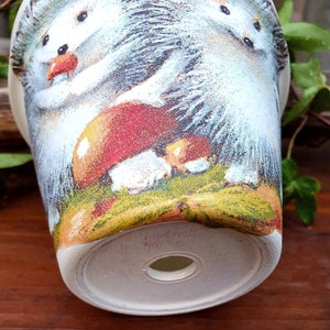 Hedgehog, Hedgehog Plant Pot, Mini Decorated Clay Plant Pot, Pots for ...