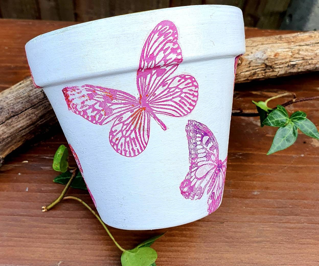 Butterfly Planter Hand Painted and Decoupaged Butterfly - Etsy
