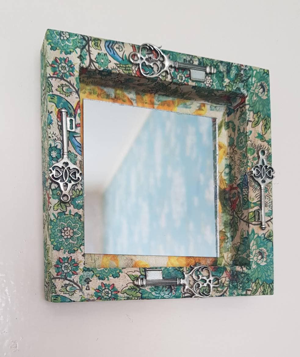 Small Decorated Mirror Decorated Mirror Decoupaged Mirror - Etsy